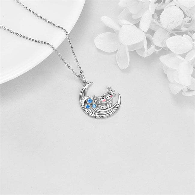 Sterling Silver Axolotl Pendant Necklace With Engraved– romanticwork