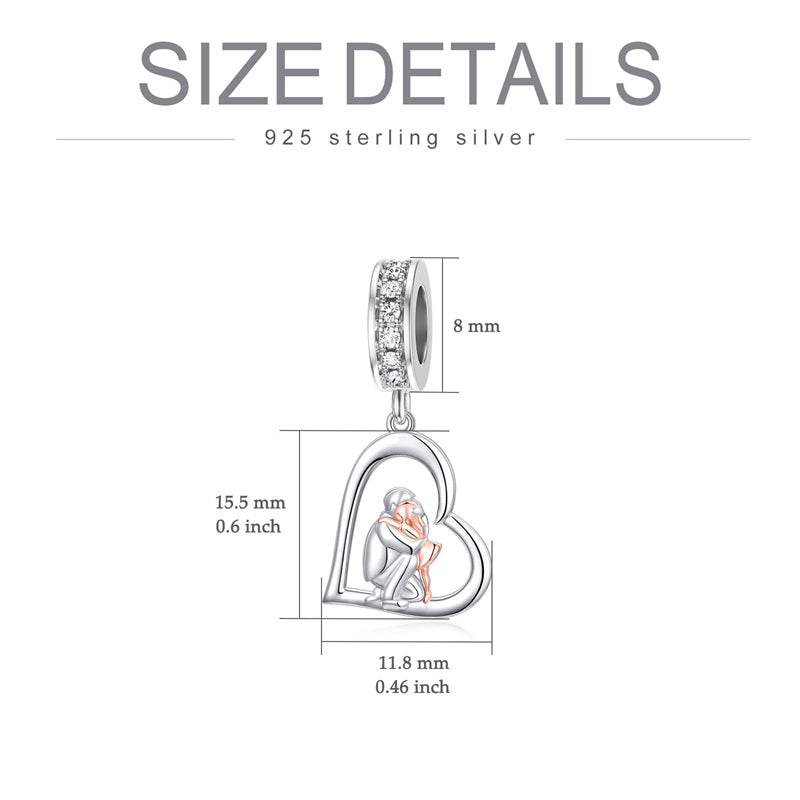 Sterling Silver Father Daughter Mother Daughter Charm Beads– romanticwork