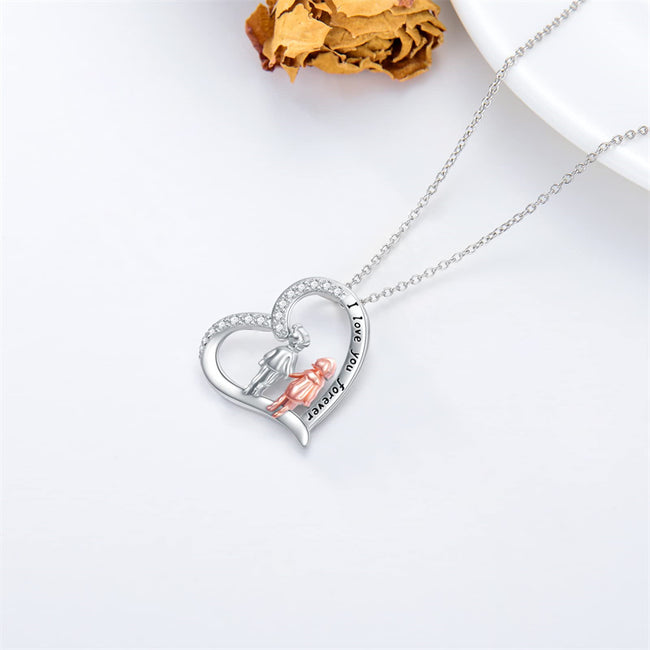 Sterling Silver Brother Sister Pendant Necklace With Engraved– romanticwork