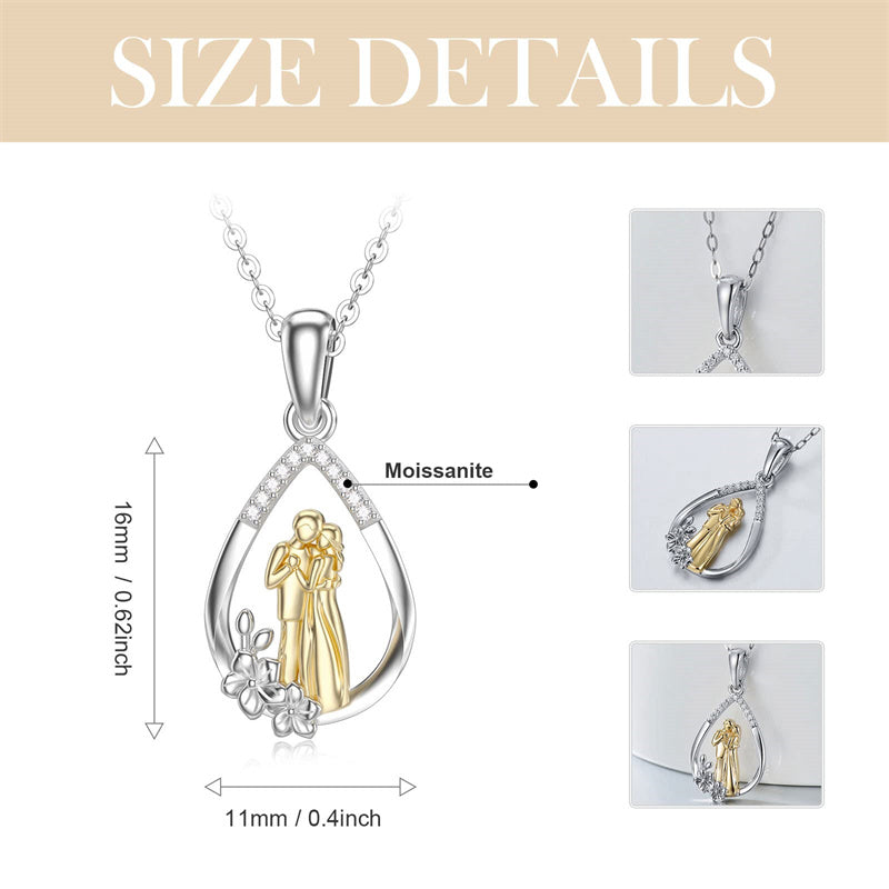10K 14K 18K Gold Lovers Couple Pendant Necklace– romanticwork
