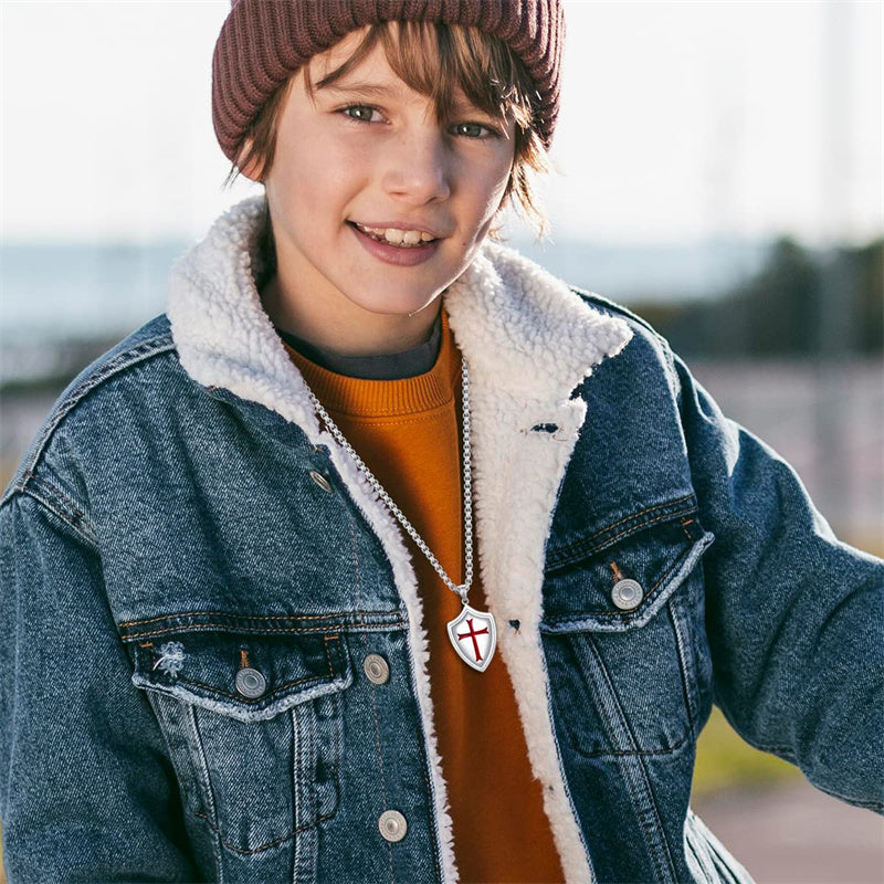 Sterling Silver Knights Templar & Cross Shield Pendant Necklace for Me ...