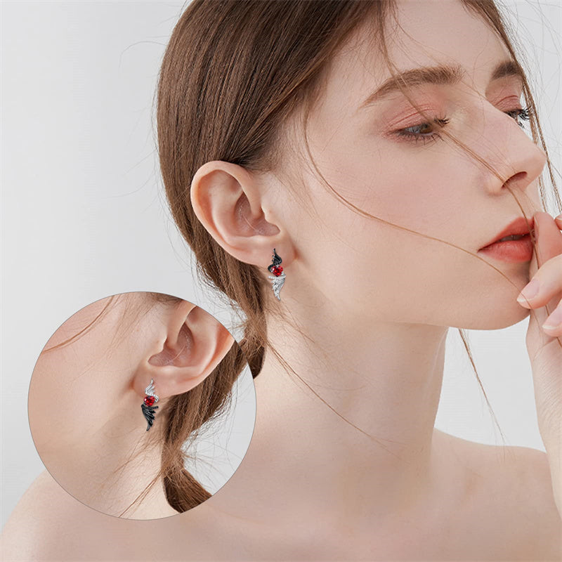 Sterling Silver Angel Devil Stud Earrings– romanticwork