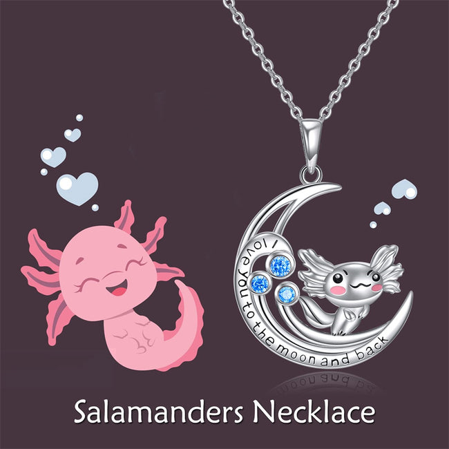 Sterling Silver Axolotl Pendant Necklace With Engraved– romanticwork