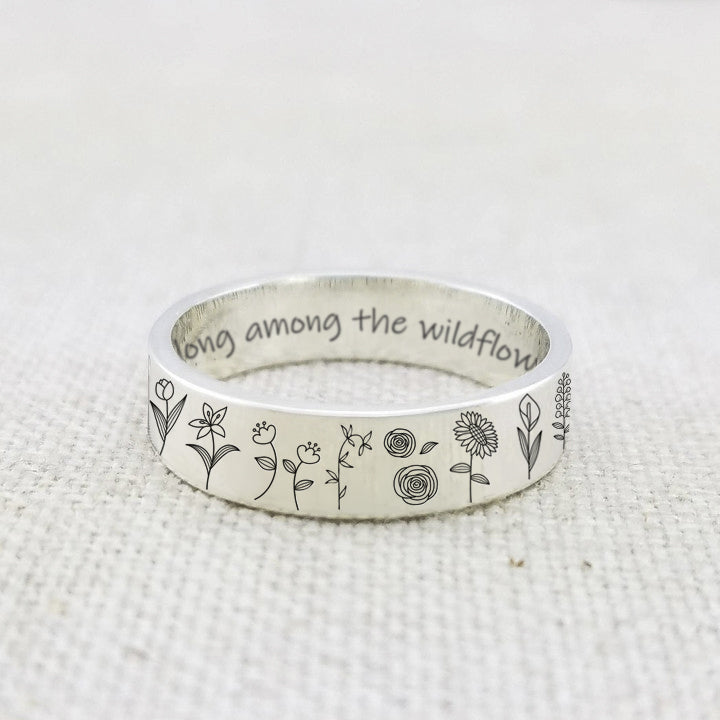 Wildflowers Ring Nature Lover Gift In 925 Silver– romanticwork