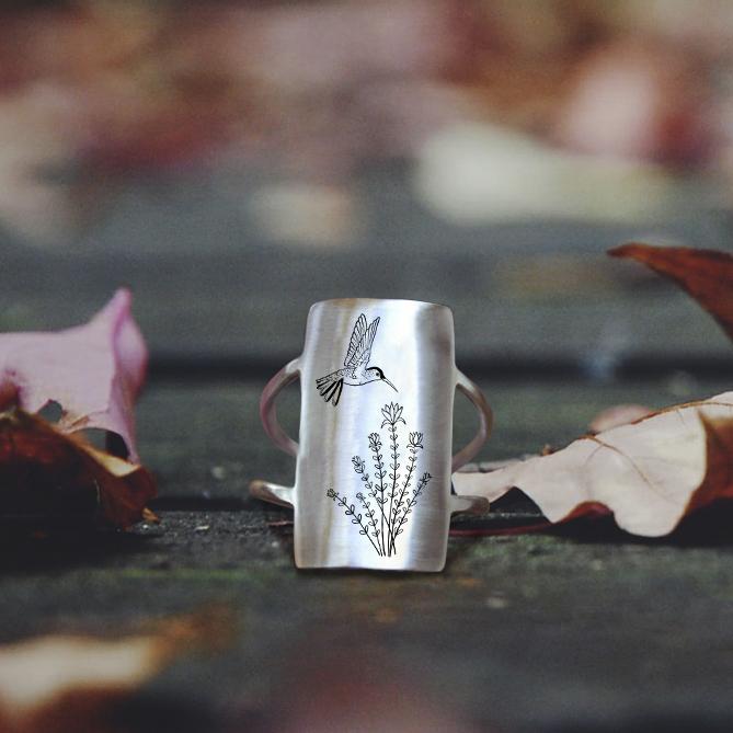 S925 Sterling Silver Hummingbird Ring Animal Ring Jewelry Gift For ...