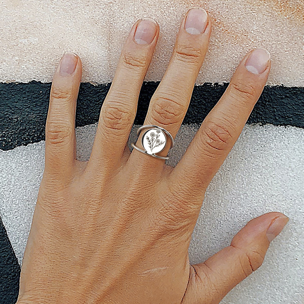 Sterling Silver Spring Wildflowers Nature Ring– romanticwork
