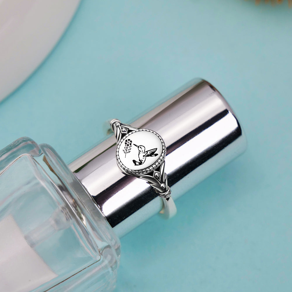 Sterling Silver Hummingbird Ring Bird Bee Cardinal– romanticwork