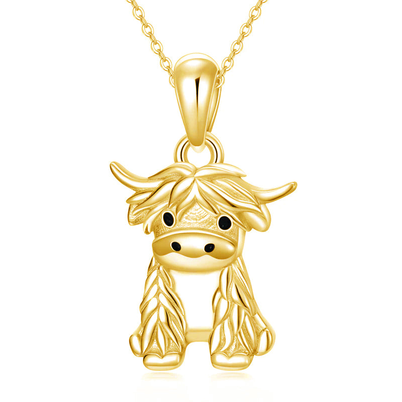 Sterling Silver Highland Cow Necklace– romanticwork